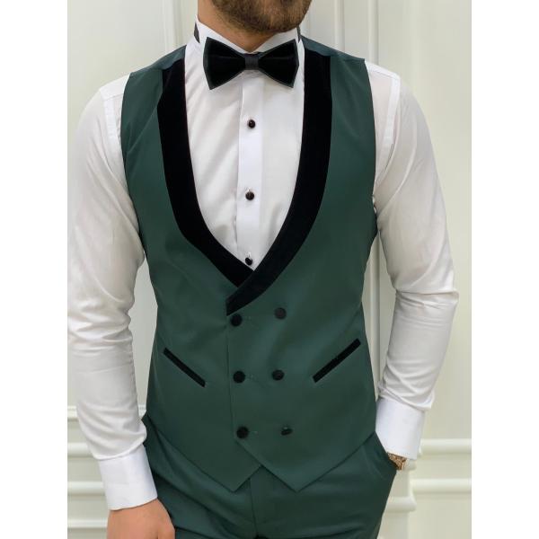 Quality Bergamo Green Mens Peak Lapel Tuxedo for sale
