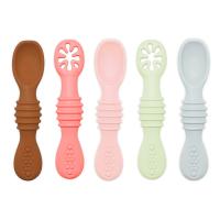 China BPA Free Food Grade Silicone Baby Spoon Custom Pattern Printing factory