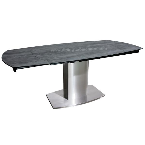 Quality Stainless Extension Dining Table With HPL Laminate Powder Coating for sale