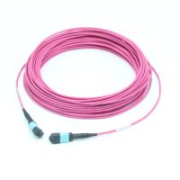 Quality 12F MTP Fiber Optic Patch Cord 50/125 OM4 Male - Male Type B Elite Loss Durable for sale