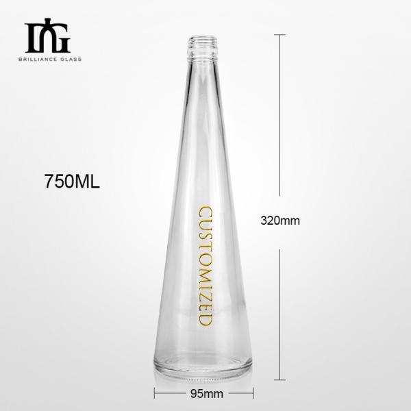 Quality Customized Luxury Unique Vase Shape Glass Bottle 700ml 750ml with Cork Screw Cap for sale