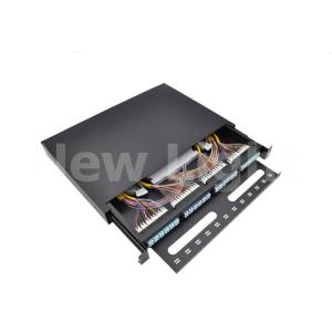Quality 96 Core LC Fiber Optic Patch Panel FTTH Distribution Box Stainless Steel 19 Inch for sale
