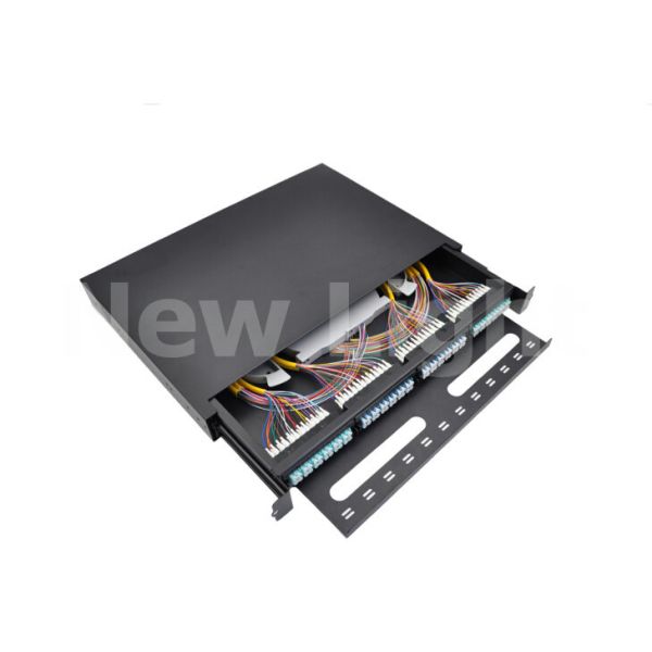 Quality 96 Core LC Fiber Optic Patch Panel FTTH Distribution Box Stainless Steel 19 Inch Rack Mount for sale