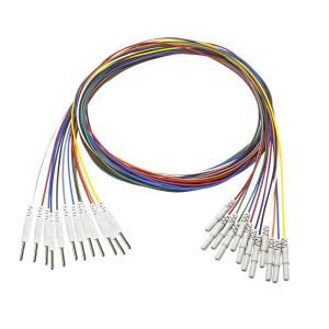 Quality Din 1.5mm-2.0mm Pin Eeg Needle Electrodes Plated Gold EEG EMG Leadwires for sale