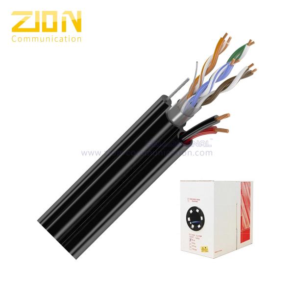 Quality FTP CAT5E Network Cable Bare Copper Conductor UV-PE Jacket with Steel Messenger for sale