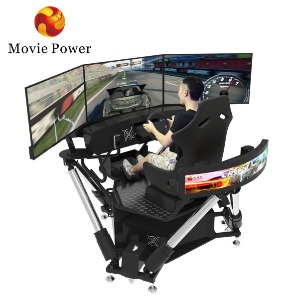 Quality Portable 3 Screen Driving Simulator 6 DOF Racing Cars Arcade Dynamic Motion Drive Equipment for sale