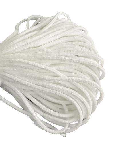 Quality 2.5mm 3mm 1/8" Round Elastic Band For Earloop Medical 3ply Face Mask for sale