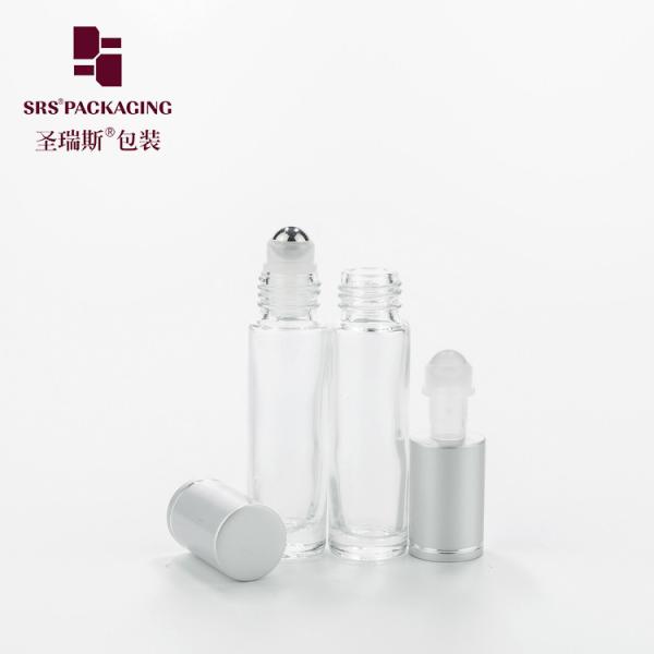 Quality 10ML 1/3 oz glass clear thick wall empty roller bottles essential oil for sale