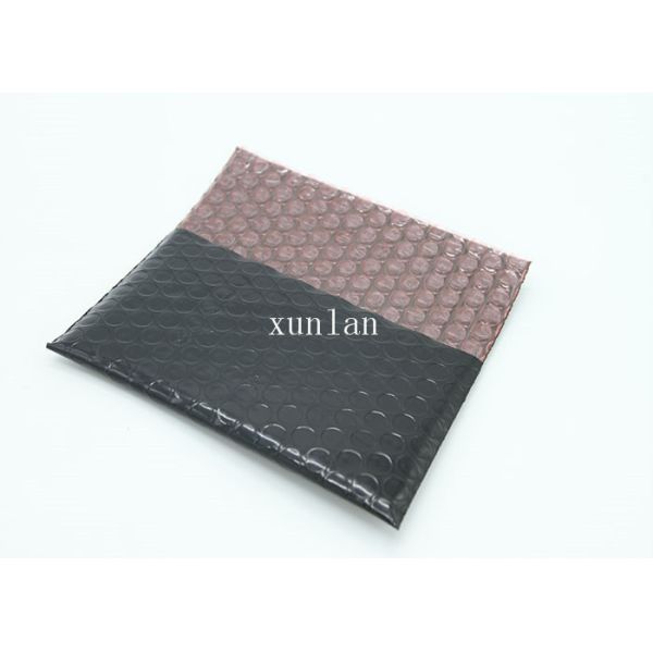 Quality Electric Insulation Black Poly Bubble Mailers Outer Layer With 2 Sealing Sides for sale