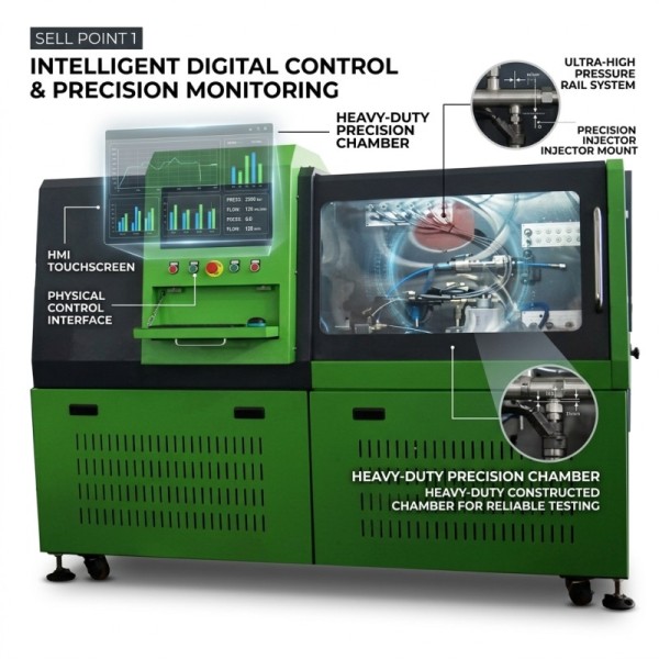 Quality CRB-D1500 Common Rail Pump Test Bench with Heavy-Duty Fan Cooling 50,000+ Operating Hours and Simplified PLC Control for sale