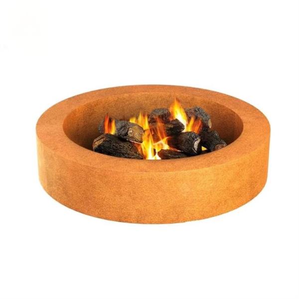 Quality Outdoor Round Shape Wood Burning Corten Steel Fire Pit For Backyard for sale