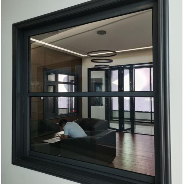 Quality Soundproof Tempered Glass Vertical Sliding Aluminum Single Double Hung Window for sale