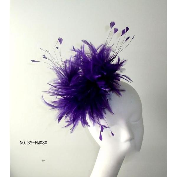 Quality Dyed Hackle And Coque Feather Mounts , Chicken Flower Feather Headband for sale