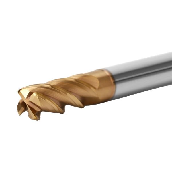 Quality Cemented Carbide 38 Spiral Angle 4 Flute Corner Radius End Mills for sale