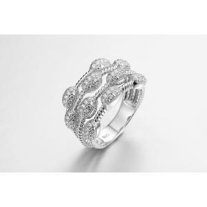 Quality Small Valuable Gifts 925 Sterling Silver CZ Rings A Strong Bond Between Lovers for sale