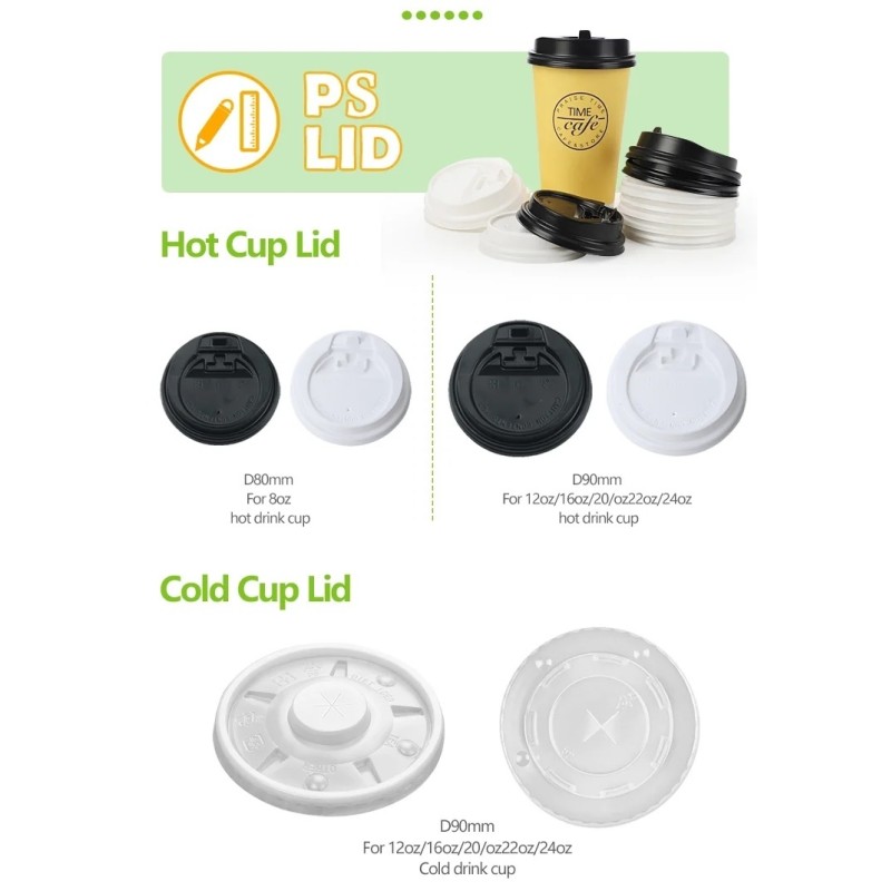 Custom Biodegradable Disposable PLA Hot Coffee Paper Cups