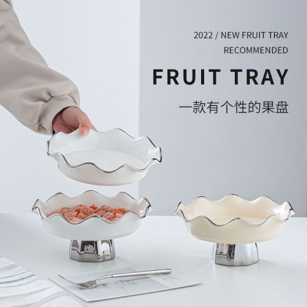 Quality Sustainable Ceramic Salad Bowl European Luxury Home Decor for Serving Desserts and Snacks for sale