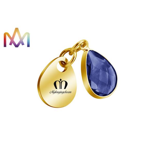 Quality SS304 Tag Pendants Custom Engraving Charms With Birthstone for sale