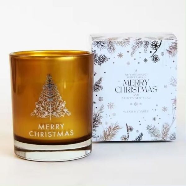 Quality Art Empty Glass Luxury Home Candle Holders Big Christmas Fragrance Soy Wax Tin Scented Candles for sale