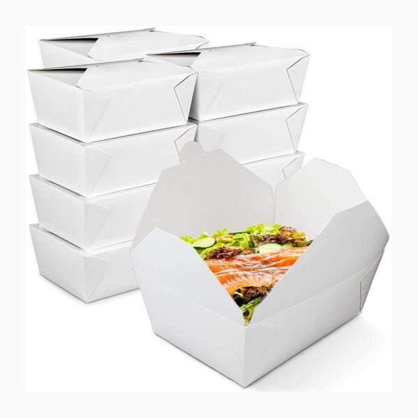 Quality Microwavable Bento Paper Box , Waterproof Kraft Takeaway Containers for sale