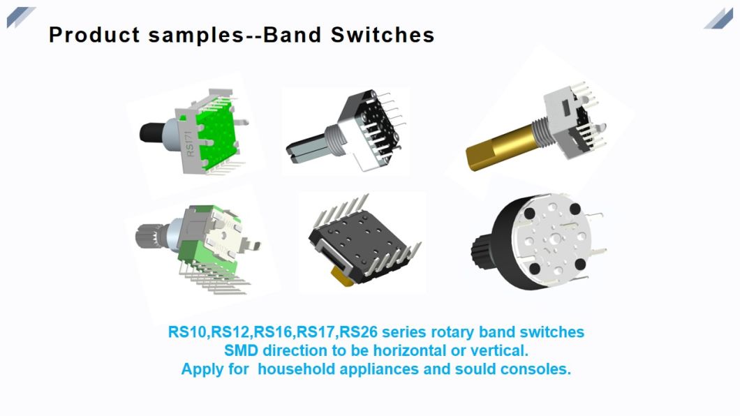 Wholesale RS1010 10mm Sealed Rotary Switch Horizontal Type Potentiometer Band Switch Rotary Switch for Audio Products