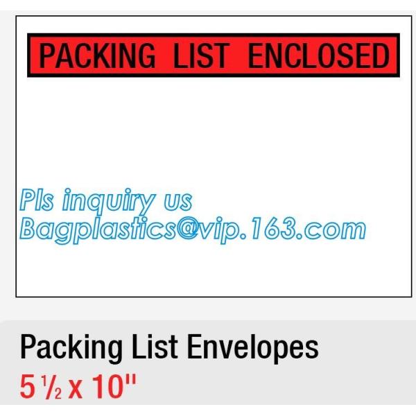 Quality FedEx packing list envelope adhesive tape bag Pressure Sensitive zip lock for sale