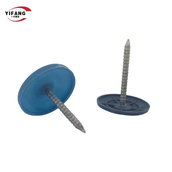 Quality High Carbon Steel Plastic Cap Nails / Felt Roofing Nails With Plastic Washers for sale