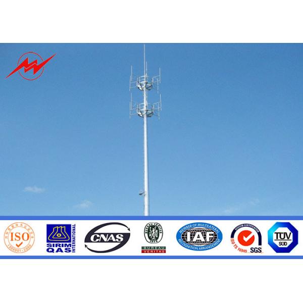 Quality Electric 36M Antenna Tower Steel Mono Pole Tower For Mobile Transmission / Telecommunication for sale