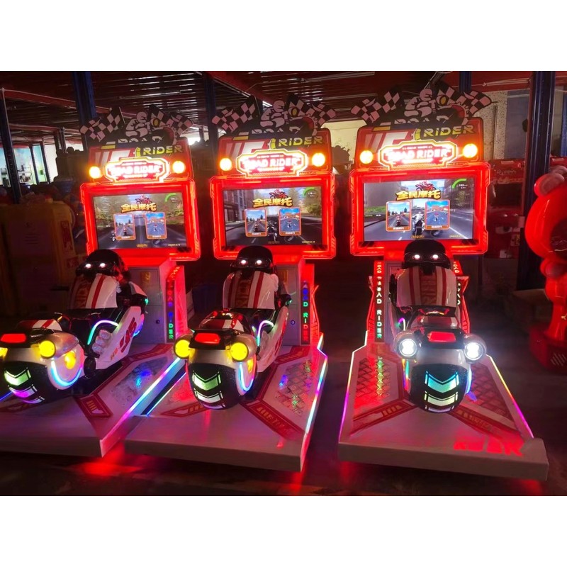 Arcade machine in amusement park setting