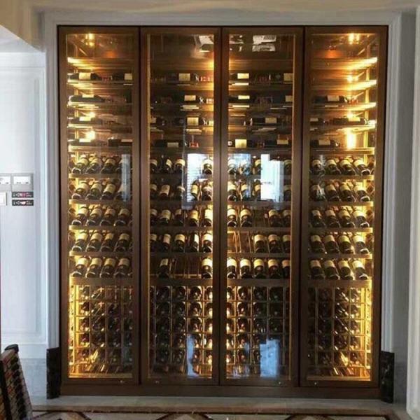 Quality Luxury Wine Cooler Temperature Control Decorative Metalwork Commercial for sale