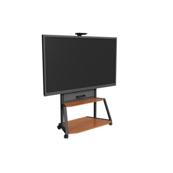 Quality Adjustable Height Mobile TV Cart With Cable Management 2 Shelves Tv Mount Stand for sale