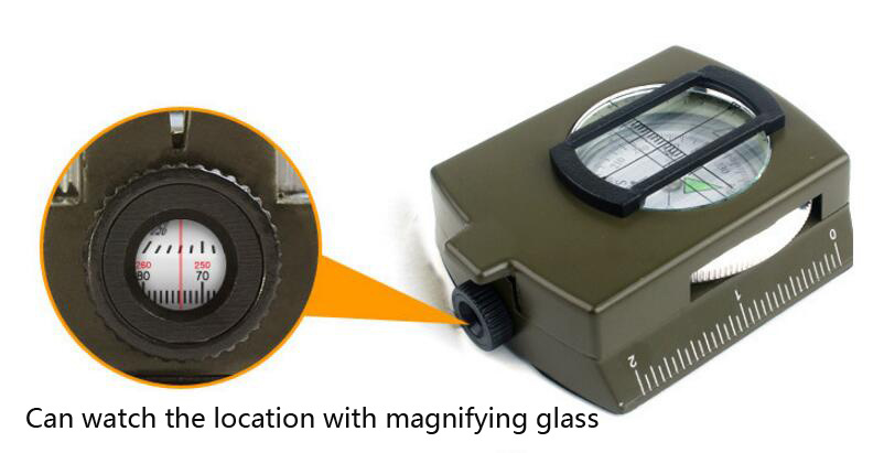 Multifunctional Tactical Military Compass Waterproof Metal Sighting Navigation Compass