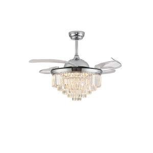 Quality Crystal Folding Blades Ceiling Fan With Light And Remote Control for sale