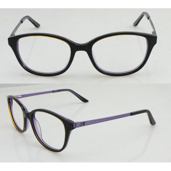 Quality Custom Black Blue Retro Acetate Mens / Womens Eyeglass Frames 49-18-135mm for sale
