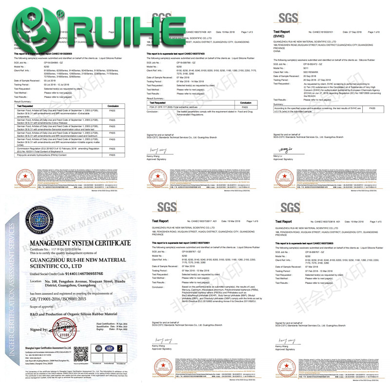 silicone rubber certuficate