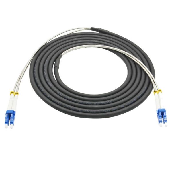 Quality Outdoor 5G Telecom CPRI Armored Multimode OM2/OM3/OM4 Fiber Optic Duplex LC Patch Cords for sale