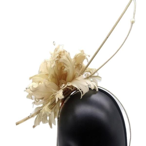 Quality Easter Occasion 15x30cm Feather Fascinator , Curly Goose Flower Feather for sale