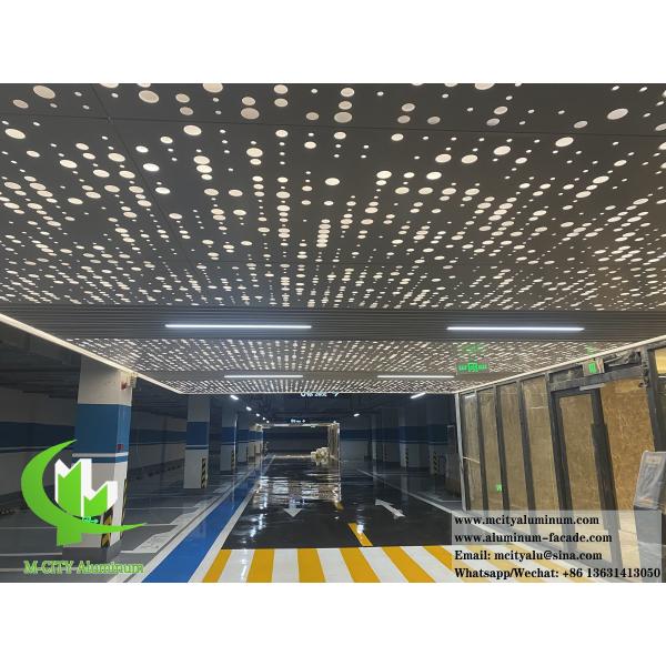 Quality Powder Coated Perforated Metal Ceiling Aluminum Panel with Customizable Size and LED Light Compatibility for sale