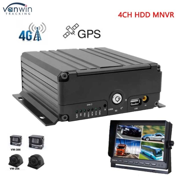 Quality 4 Channel Mobile NVR With 1080P Remote 3G 4G GPS WiFi Vehicle Bus Truck Network Monitoring for sale
