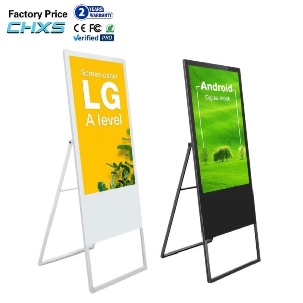Quality CH LCD Electronic Digital Signage Advertising Vertical Stand Touch Smart Interactive Screen Totem Display for Shop Menu Business for sale