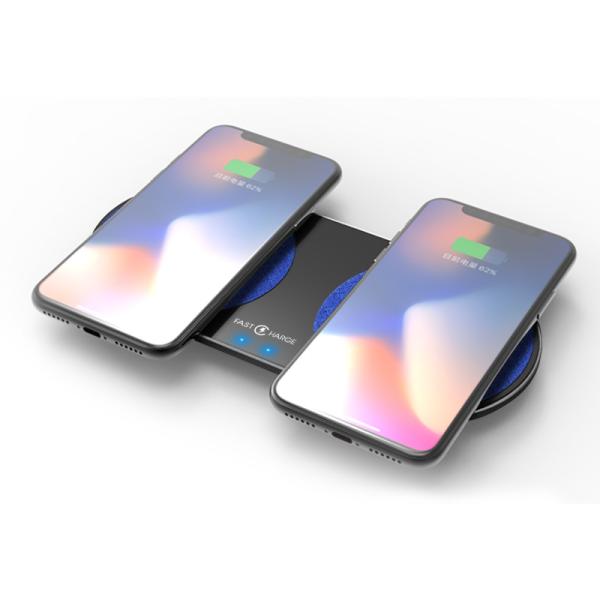 Quality DC 5.0 Jack Wireless Charging Dual Pad Qi Certified Fast Charge for sale