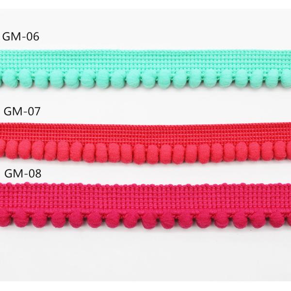 Quality GM05 Eco Friendly Green 10mm Pom Pom Fringe for sale