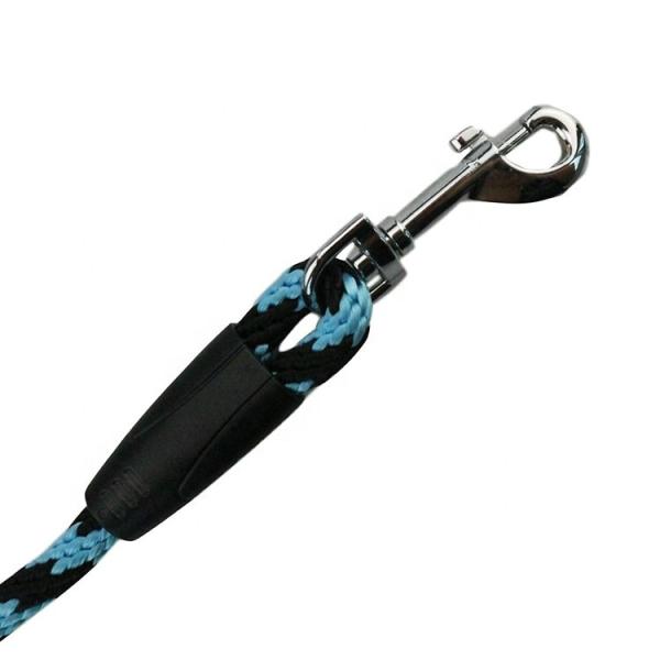 Quality Custom Polyester Pet Traction Rope Metal Clips Double Dog Leash for sale