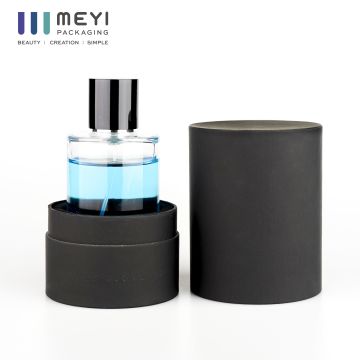 Quality No Spill 100ml Clear Glass Perfume Bottles With Black Magnetic Perfume Cap for sale