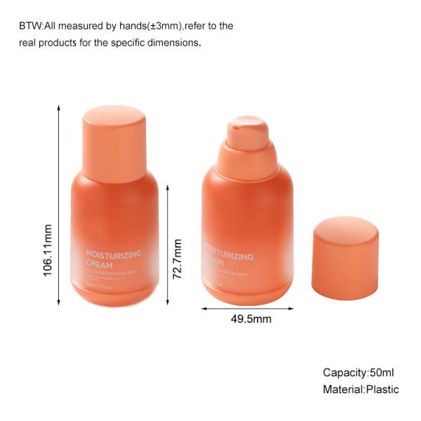 Quality 50ml Airless Pump Bottles Customizable Gradient Plastic Vacuum Pump Bottle for sale