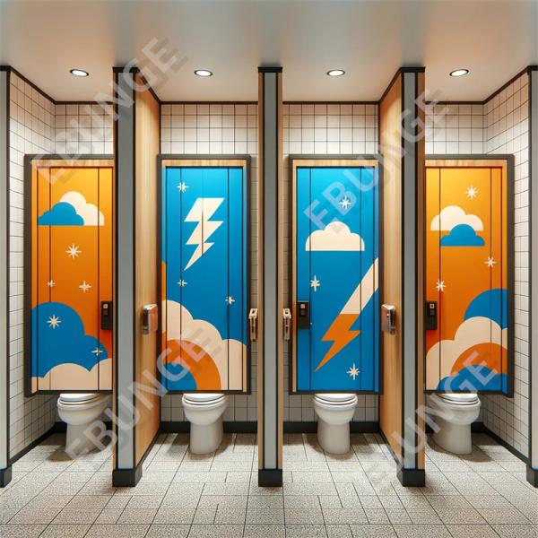 Quality Floor Mounted Anti Graffiti Pressure Laminate Hinged Bathroom Partition for sale