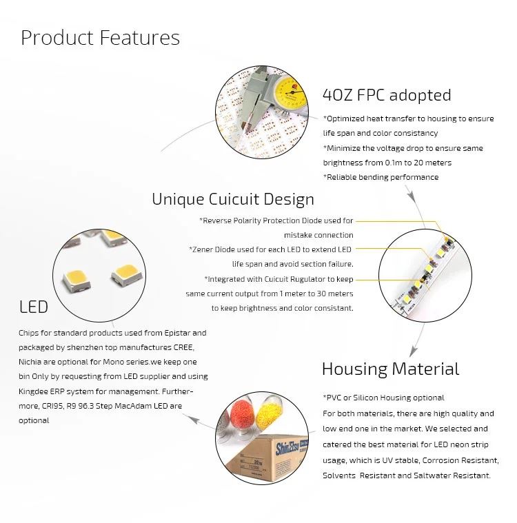 Three Side Emitting Flexible PVC LED Neon Strip Light 7