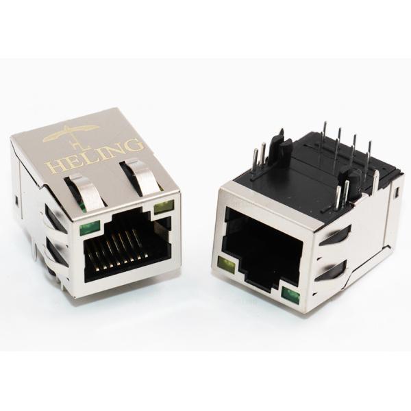 Quality 1 x 1 Shielded RJ45 Magnetic Jack 30 U" / 50 U" Gold Plating Contact Terminal for sale