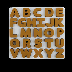 Quality Food Grade Kids Silicone Puzzle With Letters Alphabet Shape for sale