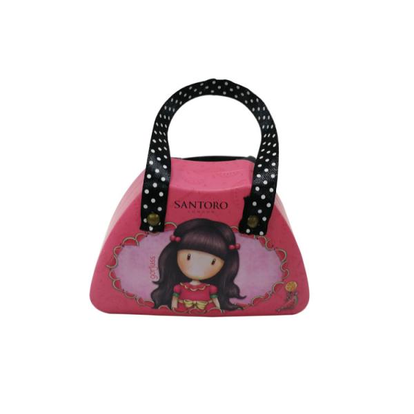 Quality Mini Vintage Tin Case With Colorful Ribbon Handles Anti Rust Finish Metal Tin for sale